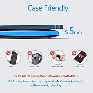 Wireless Charger 15W Max Fast Charging Pad,Compatible with iPhone 14/14 Pro/14 Pro Max/13/13 mini/12/11/11 Pro/11 Pro Max/XS Max/XS/XR/X/8,Samsung Galaxy S21/S20/Note 10/9 (No AC Adapter)