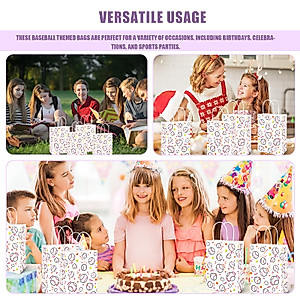 Shindel 16PCS Baseball Paper Bags, Party Favor Gift Bags with Handles Goodie Bags for Sport Party Favor 5.5" x 2.8" x 8"