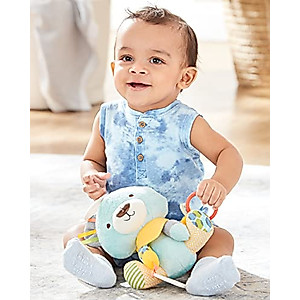 Skip Hop Bandana Buddies Baby Activity and Teething Toy with Multi-Sensory Rattle and Textures, Bear