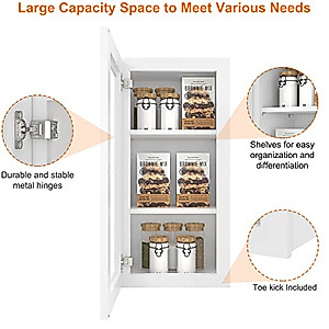 LOVMOR Wall Mounted Cabinet, Medicine Cabinet, Over-The-Toilet Storage with Soft Close Door & Adjustable Shelf for Bathrooms, Kitchens(Glass Not Included).
