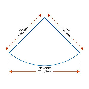 Pro Safe Glass 16" X 16" Quarter Circle Clear Tempered Floating Glass Corner Shelf - Glass Only