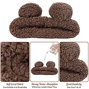 Casoty Bear Ears Headband Spa Headband and Wristband Set, Animal Ear Headband, Cute Ear Headband, Skincare Headbands for Party Cosplay Makeup Washing Face