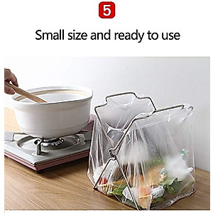 Desktop Trash Bag Holder,Small Garbage Bag Rack,Home Kitchen Countertop Folding Trash Bag Bracket Organizer Dishcloth Towel Rack