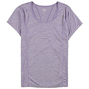 Reebok Womens Two Tone Basic T-Shirt, Purple, Large