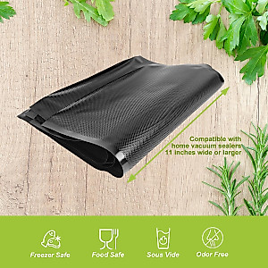 EDYCARX 11" x 19.5' (Total 39 Feet) All Black Vacuum Seal Bags (Black and Black), Vacuum Sealer Bags for Food Storage, Heavy Duty Commercial Grade 5 Mil Vacuum Bags, 2 Rolls