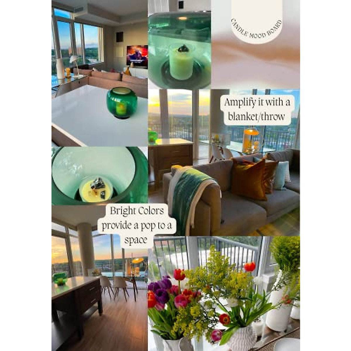 Zebra Calcite Soy Wax Crystal Candle (Natural) | Relaxing Scented Candle | 8 oz (Nectarine & Honey)