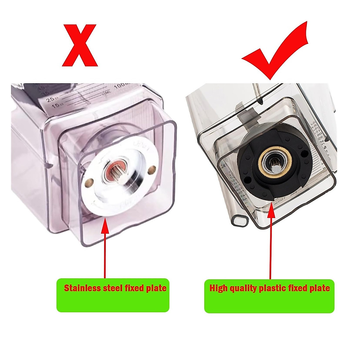 YoupO Compatible for Blendtec Jar 90 Oz 3 Quart Mixer Jar with Stainless Steel Blades and Ventilation Cover