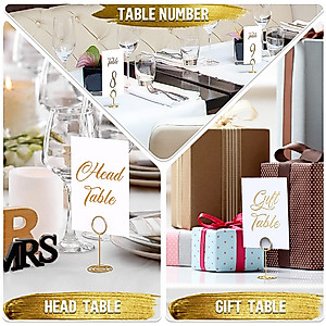 10 Pack Gold Reserved Table Signs & Gold Table Numbers 1-30 for Wedding Reception Party Restaurant - Gold Foil Wedding Table Numbers & Reserved Signs