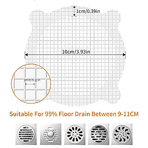 30 Pack Disposable Shower Drain Hair Catcher，Shower Drain Dog Hair Catcher Cover for Showers & Bathtubs Mesh Stickers，Mesh Filter Sink Strainer Stickers (30)