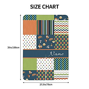 Personalized Baby Car Seat Canopy with Name, Custom Name Car Seat Covers for Boys Girls, Opening Minky Nursing Breastfeeding Stroller Cover Infant Carseat Canopies for Newborn (Forest Animals)