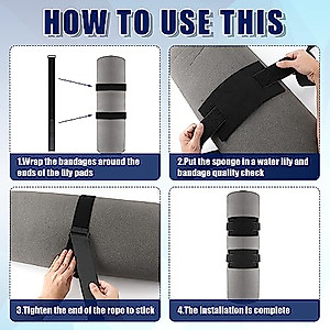 8pcs Water Mat Straps with Pad Protectors Set, Foam Flotation Pad Strap Water Mat Storage Straps Floating Mat Replacement Straps Lily Pads for Lake for Most Water Mats