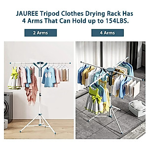 MLHpeak Tripod Clothes Drying Rack Folding Indoor, Portable Drying Rack Clothing and Height-Adjustable, Space Saving Laundry Drying Rack