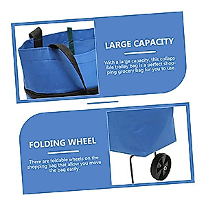 GARVALON storage bag with wheels folding grocery bag groceries trolley bags laundry cart shopping storage bag grocery cart bags laundry bag backpack shopping pouch girl heavy Metal suitcase