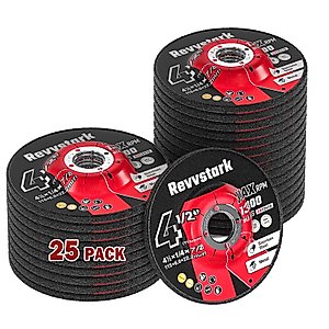 25 Pack Grinding Wheels 4-1/2 Inch, Grinder Wheel for General Purpose Metal & Stainless Steel, Aluminum Oxide Grinding Disc 4 1/2 for Angle Grinder, Depressed Center 4.5" * 1/4" * 7/8"