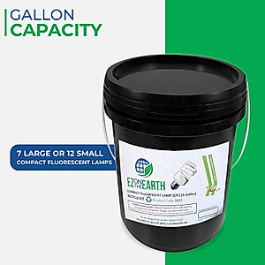 EZ on the Earth - Recycling Container for Compact Fluorescent Lamps – 5 Gallons Recycling Kit for Mini Spiral Light Bulbs (Recycling Bin for 45 – 90 Units) (Model – 50CF)