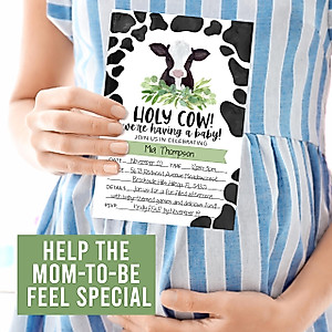 Hadley Designs 15 Holy Cow Baby Shower Invitations Gender Neutral Baby Girl Baby Shower Invitations For Girl Cow Theme, Boy Baby Shower Invitations Boy Cow, Holy Cow Invitations For Baby Shower Girl