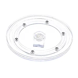 Kepfire Acrylic Lazy Susan Turntable 12 inch Clear Organizer Bearing Revolving Display Base Kitchen Pantry Cabinet Decorating Spice Cake Rack