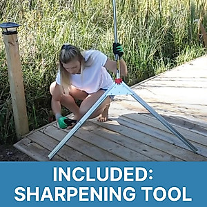 Jenlis The Original Weed Razer, Lake Weed Cutter, Large Pond Aquatic Plant Cutting Tool, Long and Sharp Razor Blades Shear Cattail, Reed, Lilly & Chara Algae, 48 Inch Cut Width, 25 Foot Throw Rope