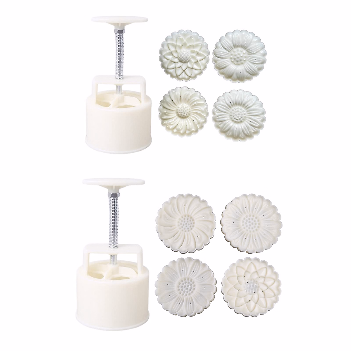 Fogun 200g Flower Shape Plastic Mooncake Molds Mooncake Mold DIY Baking Accessories Kitchen Tools for Mid-Autumn Festival