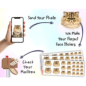 Customized Face Stickers - Portrait | Sheet with 14 Stickers | Personalized - Picture Decals | Waterproof | Funny Photo Stickers | Fancy Gift Idea