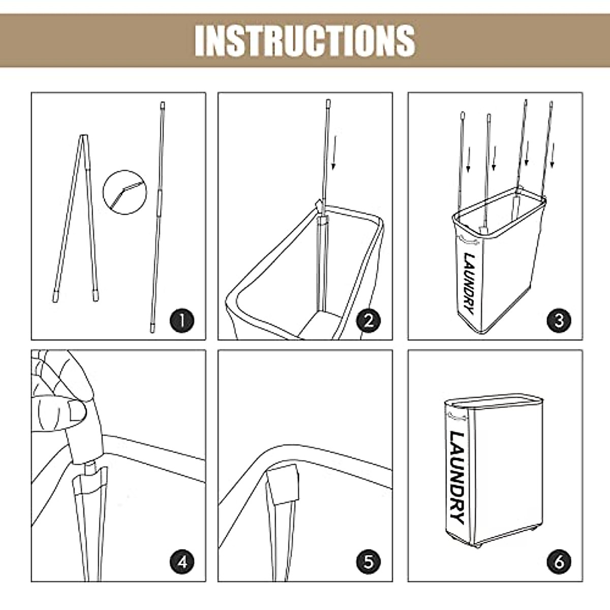 DOKEHOM 25-Inches Slim Laundry Basket on Wheels, Collapsible Rolling Laundry Hamper, Foldable Narrow Corner Clothes Storage Bins (Dark Grey)