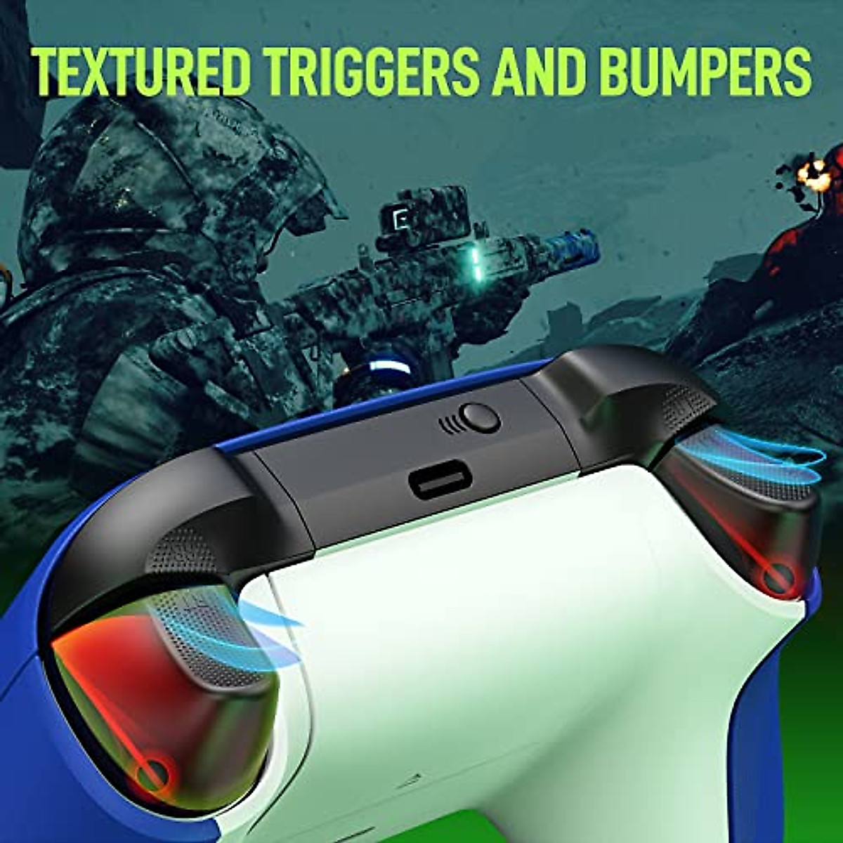 Xbox Controller Compatible with Xbox One,Xbox Series X,Xbox Series S,Xbox One X/S, Xbox Elite Series,Windows 10/11 Gaming Controller with Share Button,3.5mm Headphone Jack, 2.4GHZ Adapter-Blue