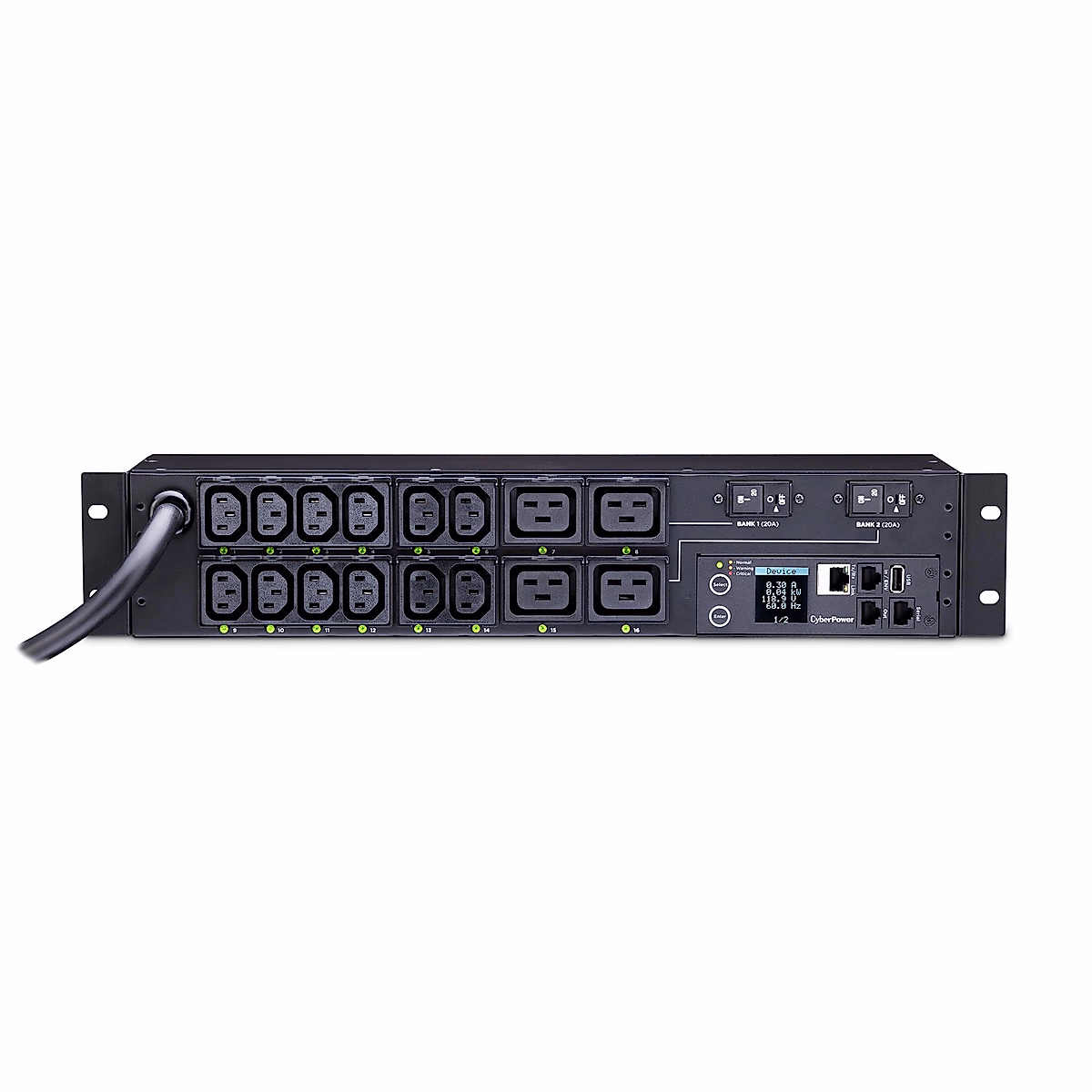 CyberPower PDU41008 Power Distribution Unit Switched 200-240V, 30A (Derated to 24A) 16 Outlets, 2U Rackmount