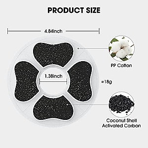 DEEIPET 8 Packs Replacement Filters & 8 Packs Sponges, Food Grade Replacement Cat Water Fountain Filters for Pet Water Fountain