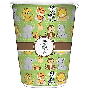 RNK Shops Safari Waste Basket - Double Sided (White) (Personalized)