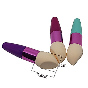 Scala Foundation Makeup Sponge Eco Blender Beauty Cosmetics Egg Puff Make Up Sponge Brush (3pcs Green+Rose+Brown)