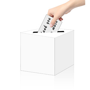 SietDESEO 2 Pcs White Card Box Diy Gift Card Box Money Card Box Holder for Wedding Reception Baby Shower Bridal Shower Birthday Party Supplies