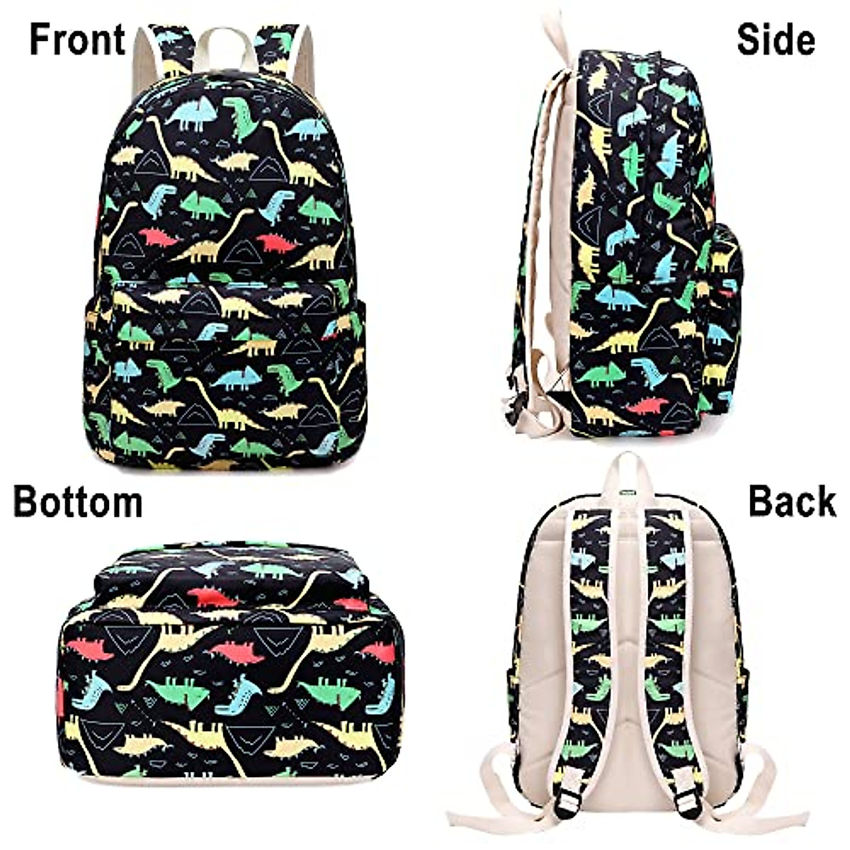 Joyfulife Kids Backpack for Girls Boys Lightweight Toddler Backpack Preschool Backpack Elementary School Bags Kindergarten Bookbags Dinosaur Backpack with Lunch Box Pencil Case