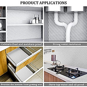 Self-Adhesive Silver Foil Wallpaper for Kitchen, Aluminum Foil Stickers Oil Proof Waterproof, Heat Resistant Wall Sticker for Cabinet Countertops Drawer Liner (15.7 x 196.8 Inch)(0.4 x 5m)