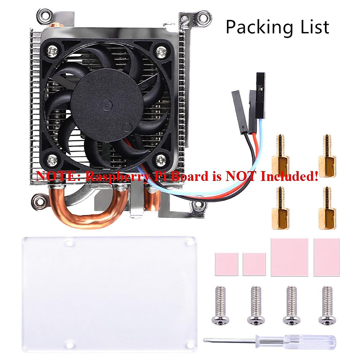 GeeekPi Fan for Raspberry Pi 4, Ultra Thin ICE Tower Cooler for Raspberry Pi, PWM Cooling Fan with Aluminum Heatsink for Raspberry Pi 4 Model B Only
