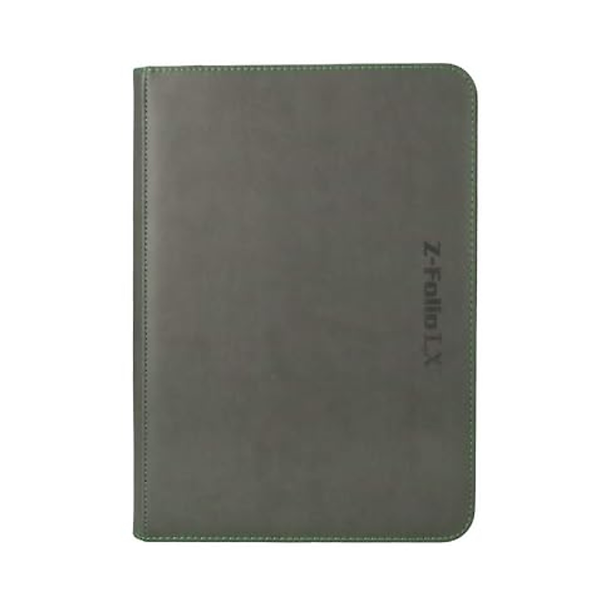 BCW Z-Folio LX Zipper Portfolio - Premium Gray Leatherette 12-Pocket Playset Album - Secure Zipper - 480 Card Capacity - Card Collector's Dream - Card Organizer - Trading Card Storage