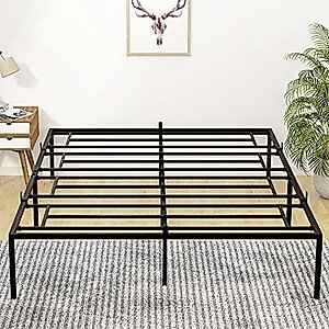 Coucheta Bed Frame with Storage 13 Inch Metal Platform Bed Frame with Steel Slat Support No Box Spring Needed Heavy Duty Full Size Bed Frame Mattress Foundation Easy to Assemble (Full)