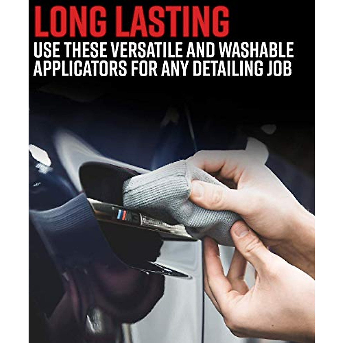 Adams Microfiber Applicator Pad (2 Pack) – All Purpose Car Detailing Applicator Sponge | Use with Ceramic Coating for Cars, Car Wax, Paint Sealants, Compound, Polish, Conditioner, Glazes & More