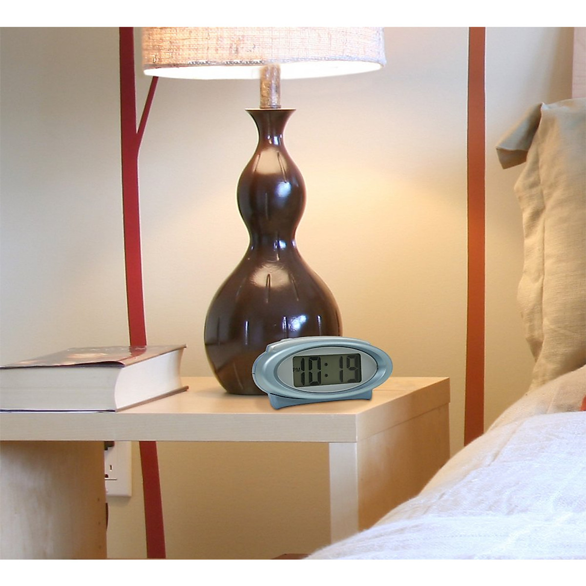 Equity by La Crosse Super Glow Backlight 30330 Digital Alarm Clock with Night Vision Technology, Blue, 4.75