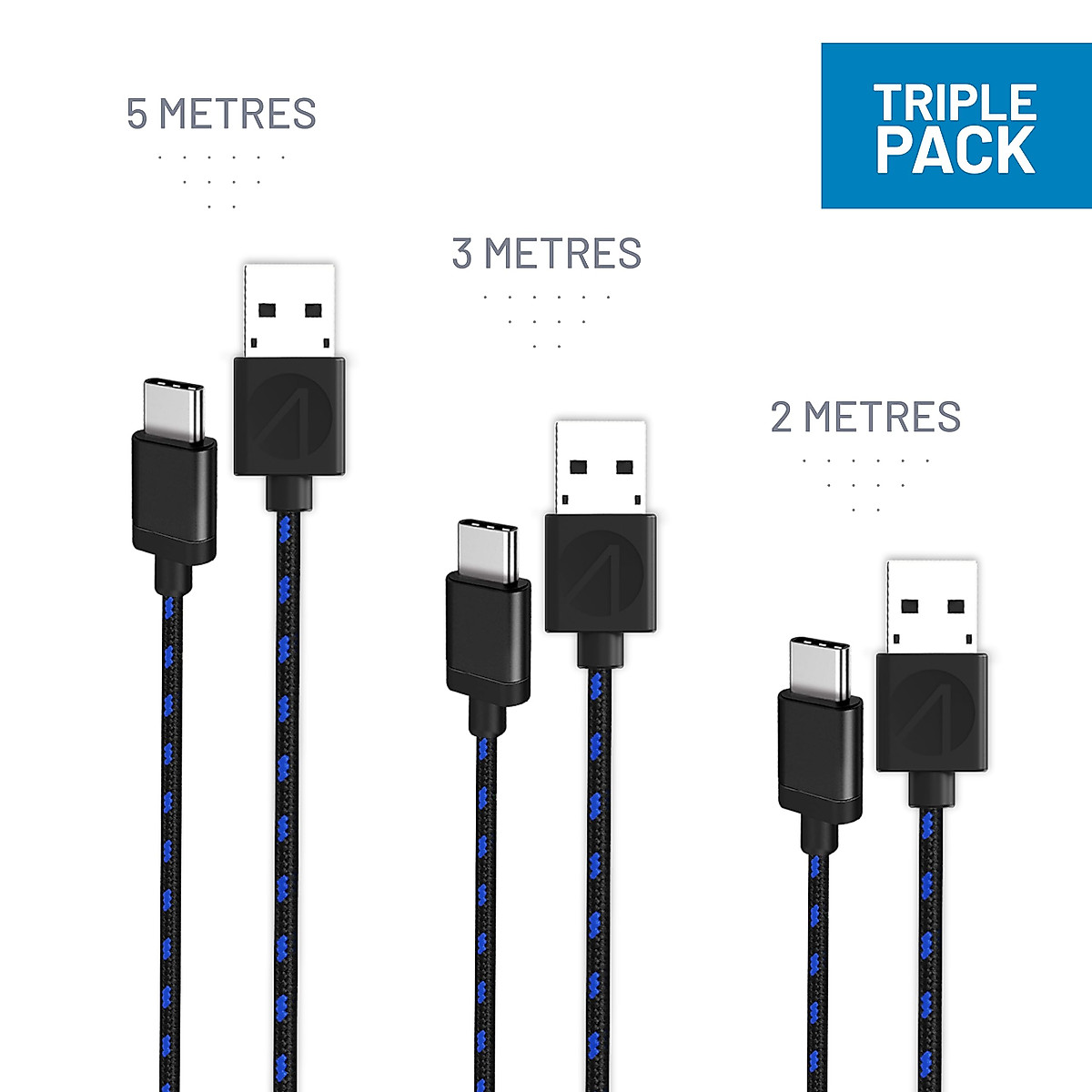 Stealth SP-C30 V Superfast Play & Charge Cables for PS5 - Triple Pack - Exclusive to Amazon