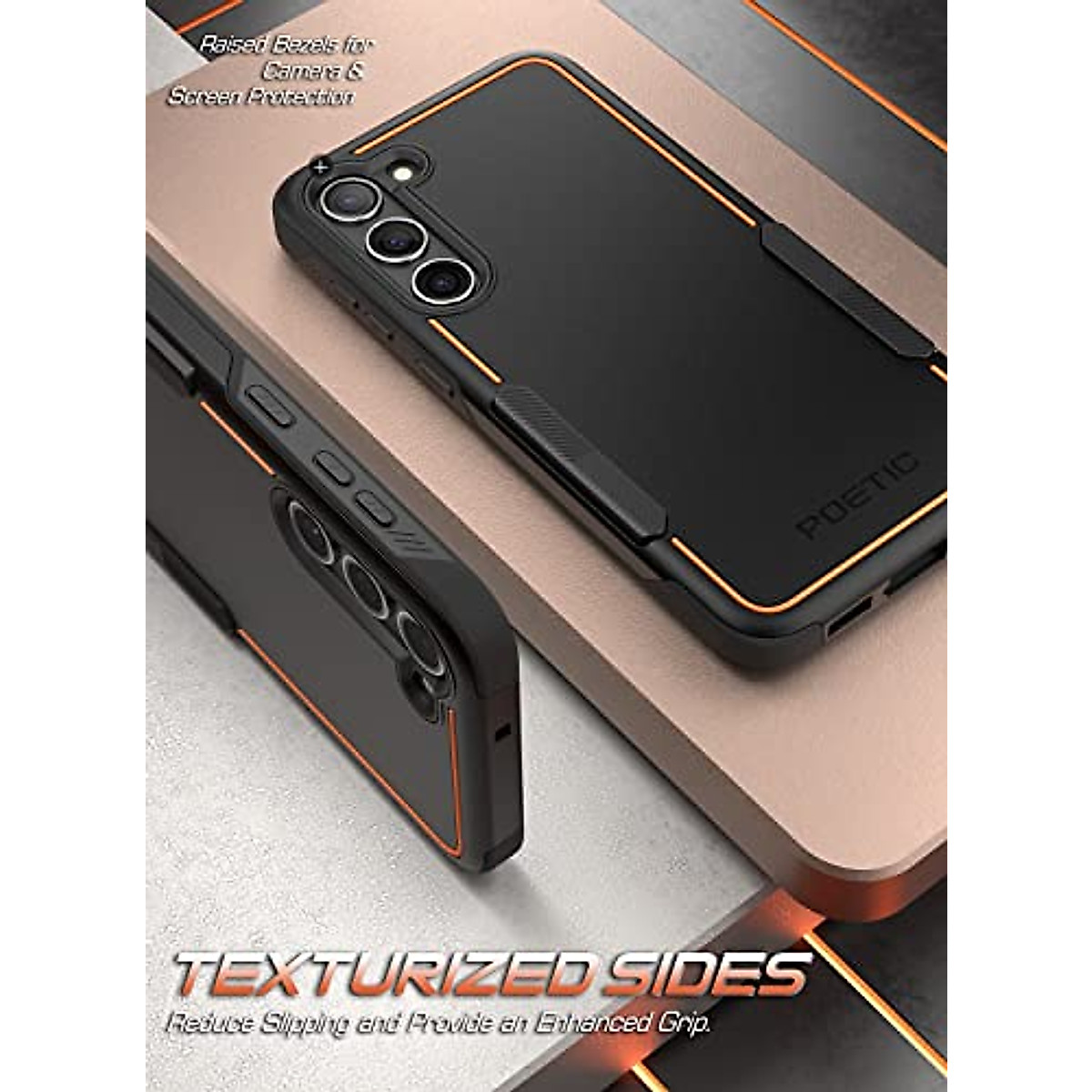 Poetic Neon Case for Samsung Galaxy S23 5G (6.2-inch) - Dual Layer, Slim, Shockproof, Anti-Fingerprint & Water Resistant - Black