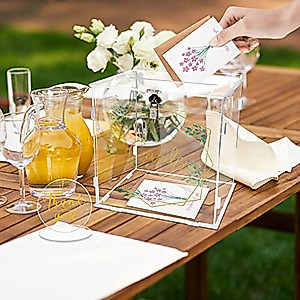 OurWarm Acrylic Wedding Card Box with Lock, Gift Card Box for Wedding Reception, Wedding Money Card Box for Party Graduation Birthday Baby Shower Decorations