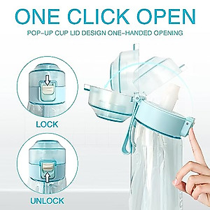 Napolju Air Up Water Bottle,650ML Scent Water Cup with 7 Flavour Pods,Leak Proof Sports Water Cup with Straw Suitable for Outdoor Sports,Gifts From Friends, Birthday Gifts (Blue)