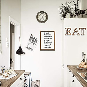 Wartter Farmhouse Kitchen EAT Sign , Wall Mounted Decorative Wooden Letters with Carved Patterns
