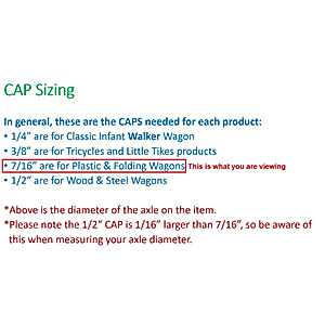 Quadrapoint Hub Cap compatible with Popular Red Wagon Brand Plastic & Folding Wagons 7/16" RED (NOT for Wood or Steel Wagons) (red)