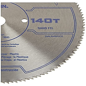 IRWIN Tools Classic Series Steel Corded Circular Saw Blade, 7 1/4-inch, 140T, .087-inch Kerf (11840)