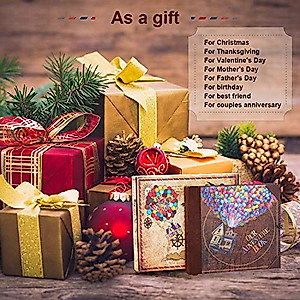 JIMBON Our Adventure Book Scrapbook Photo Album,Retro Style Embossed Letter Cover Travel Diary Journal Scrap Book Kit For Couples,Memory Book For Anniversary Wedding,Best Friend Gift