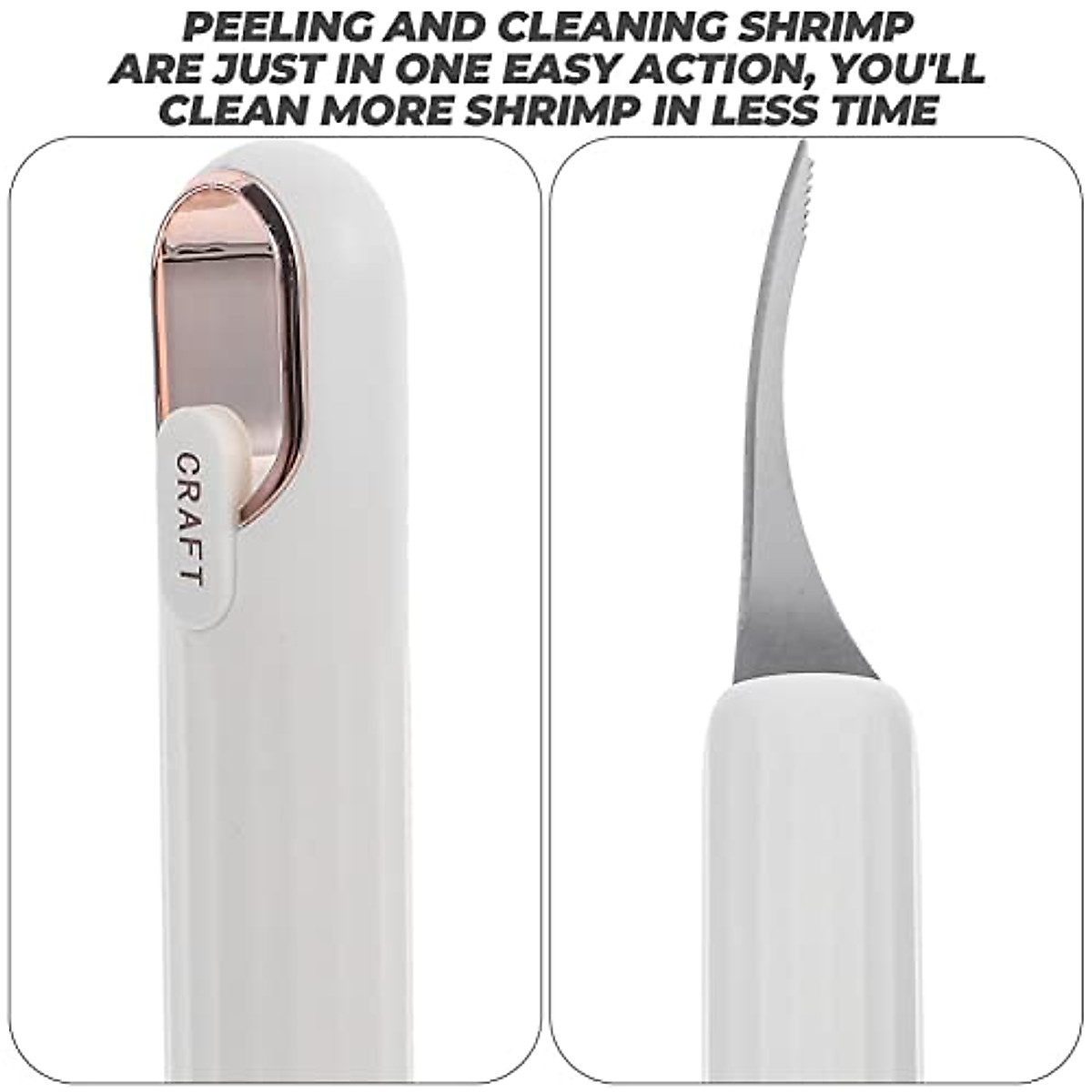 CALLARON Fishing Tackle Stainless Steel Crab Crackers Shrimp Line Cleaner Oyster Shucker Fish Bone Remover Shrimp Deveiner Tool Seafood Peeler Knives Stainless Steel Cleaner