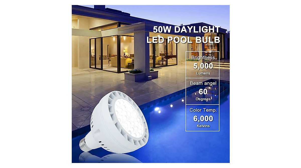 LED Pool Light for Inground Pool, 12V 50W 5000LM Daylight White ...