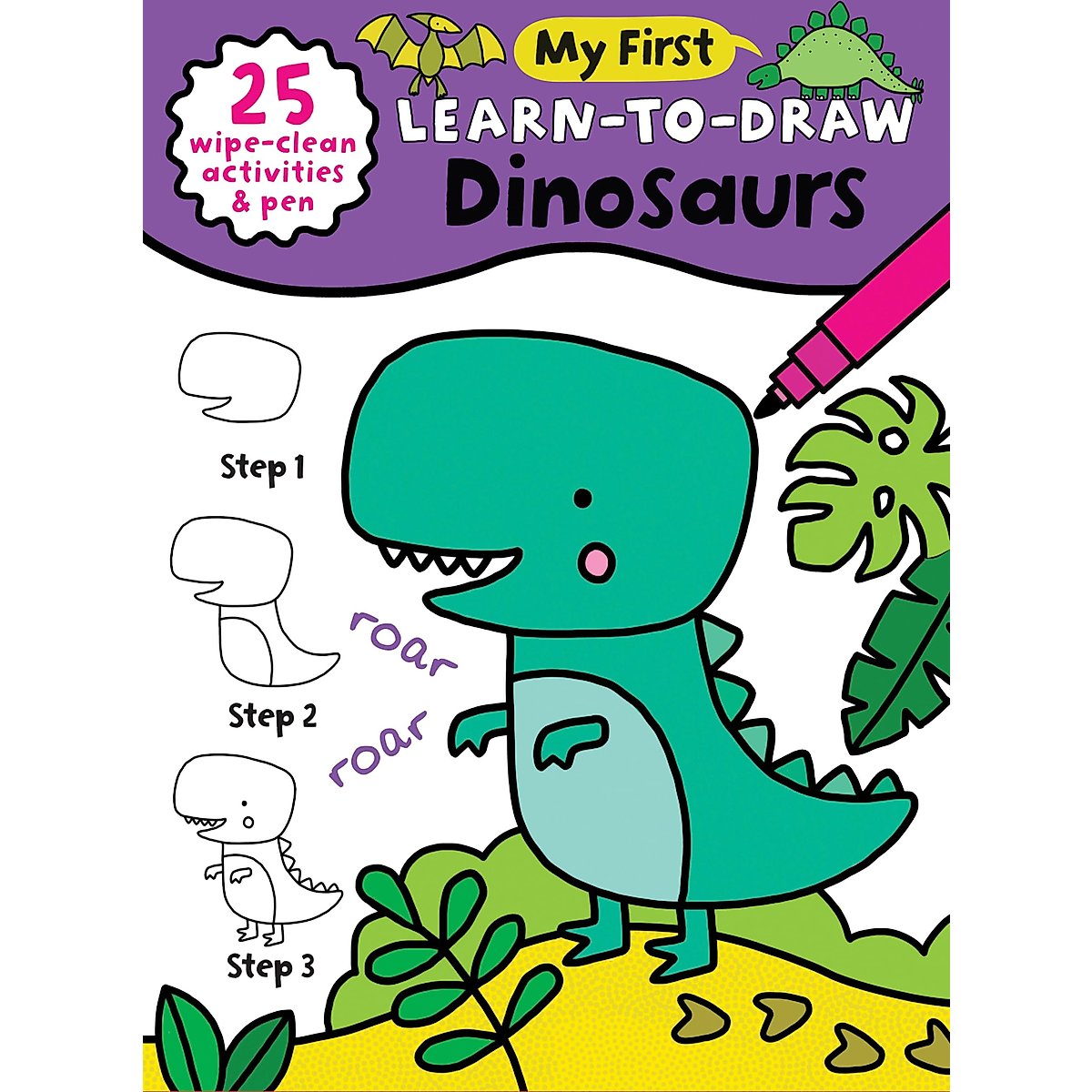 My First Learn-To-Draw: Dinosaurs: Coloring Book for Toddlers with 25 Wipe Clean Activities and Marker (My First Wipe Clean How-To-Draw)