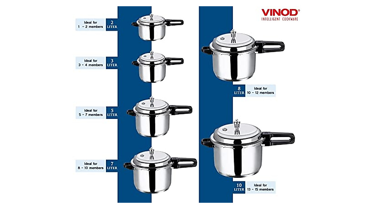 Vinod Stainless Steel Pressure Cooker 3L – Induction & Safe Cooking